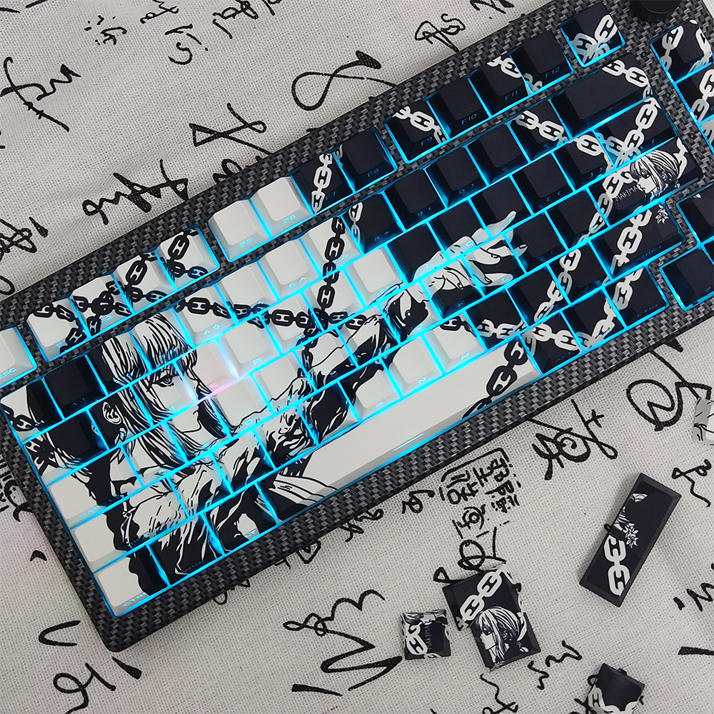 Chainsaw Man Makima Keycap Cherry Profile 130 Keys PBT Five-sided Dye ...