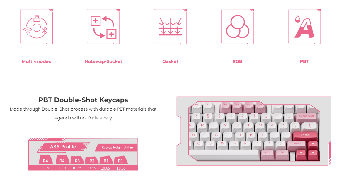 Akko Prunus Lannesiana 5098B Wireless Mechanical Keyboard, First with ...