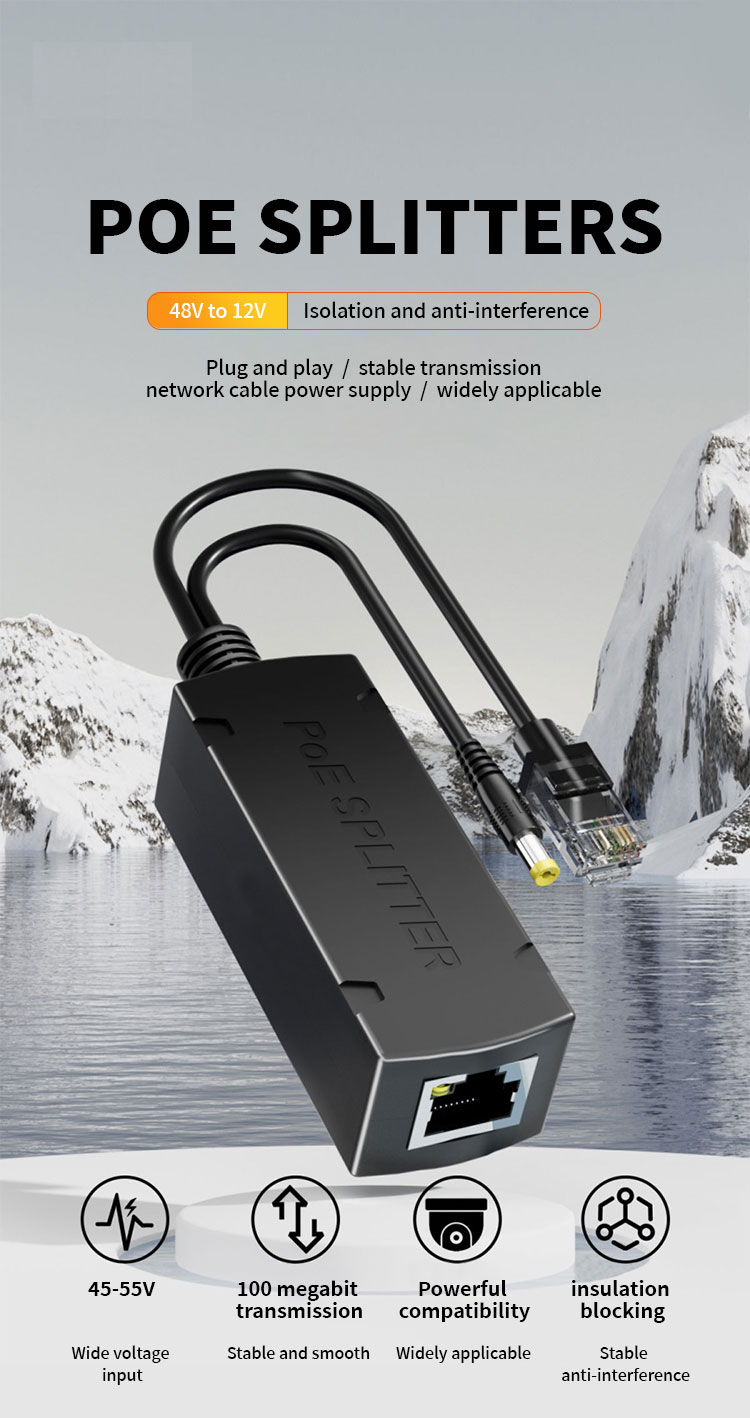 Poe Separator 48V to 12V Outdoor 24V Network Cable POE Power Supply ...