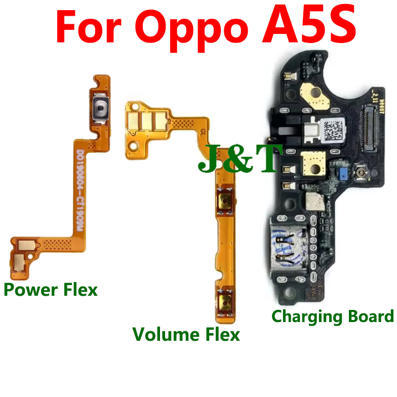 Original For Oppo A5s Power Volume Flex Button Switch USB Charging Port ...