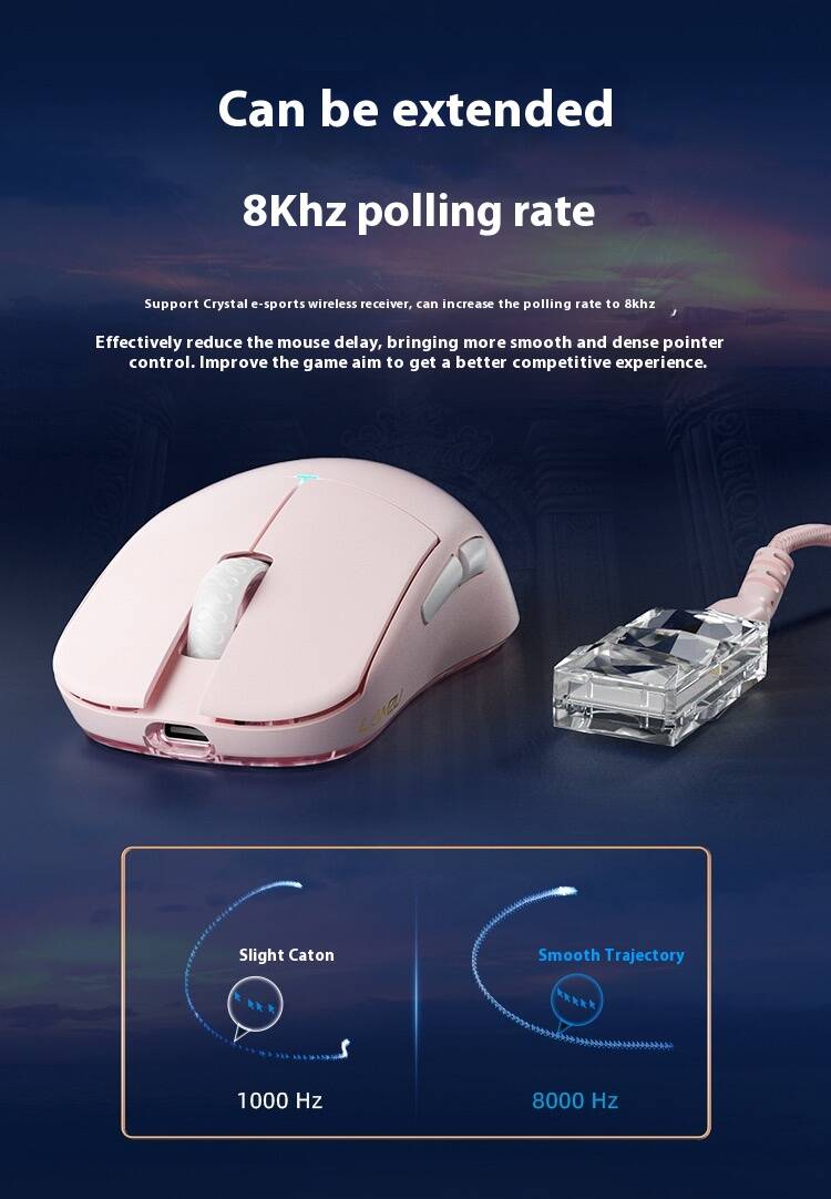 Lanzu Atlantis MiNi Apricot Pollen Champion 51g Wireless Mouse Fearless ...