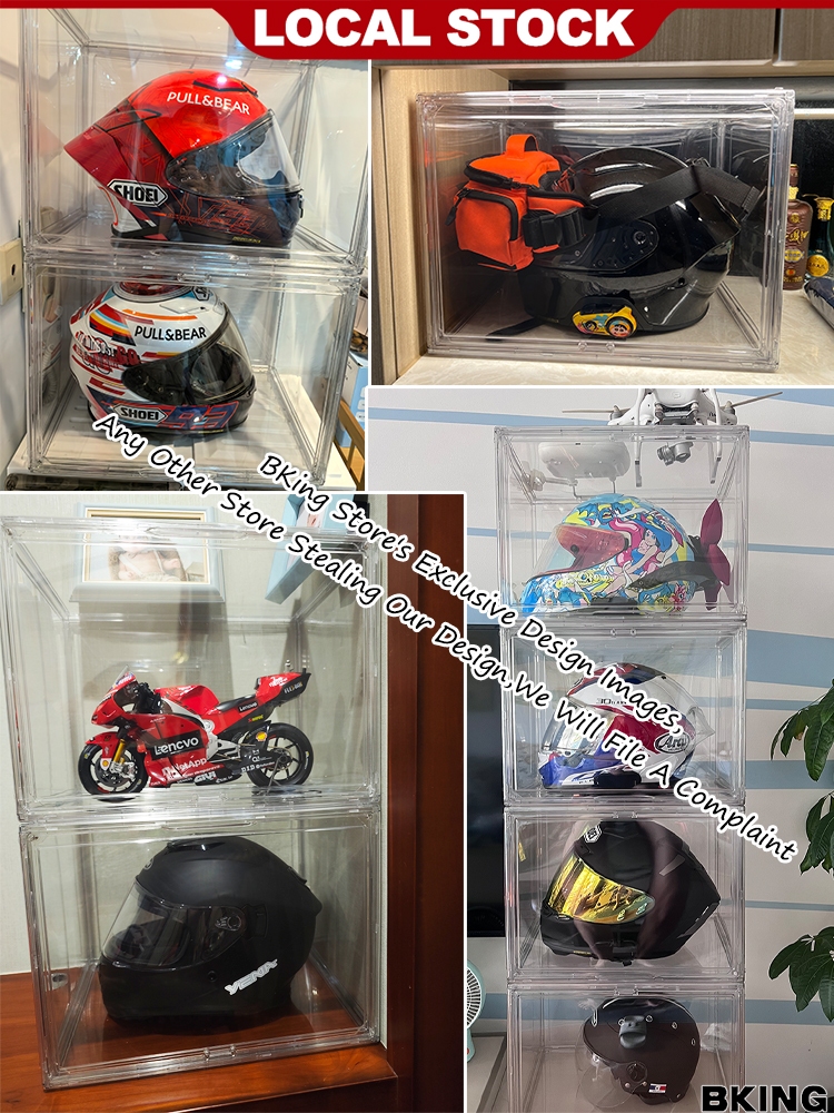 DUOZAN Transparent Helmet Storage Box Acrylic Display Box Cabinet ...