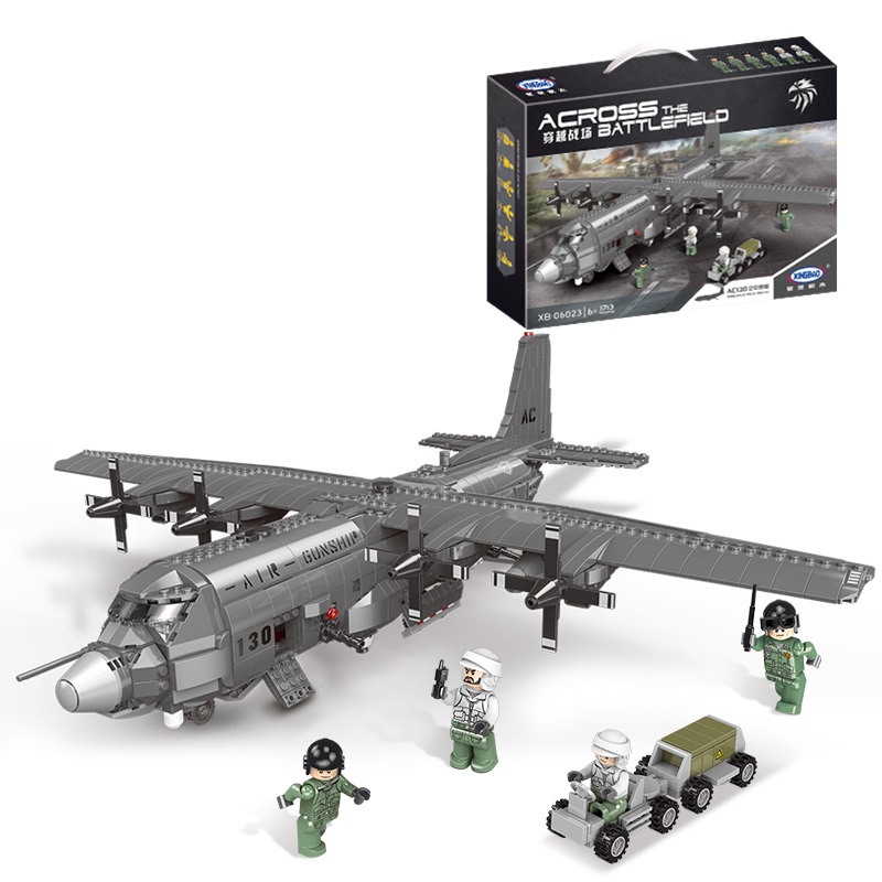 AC-130 Air Gunship Attack Plane Building Blocks 1713 Pcs XINGBAO Plane ...