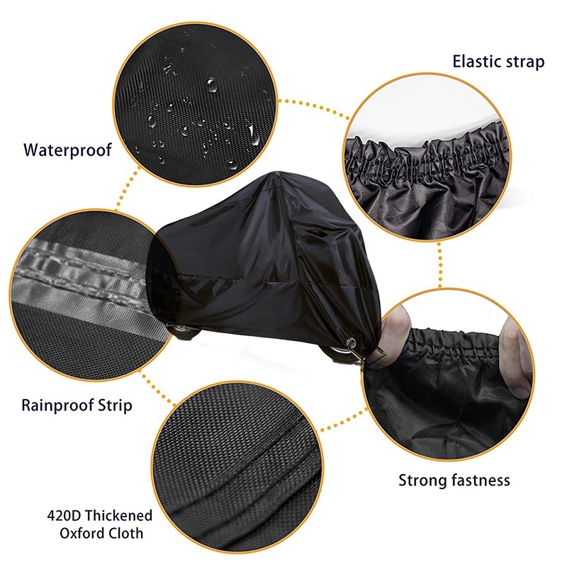 SUSU MALL Motorcycle Cover Universal Accessories Rain and Dust UV Motor ...