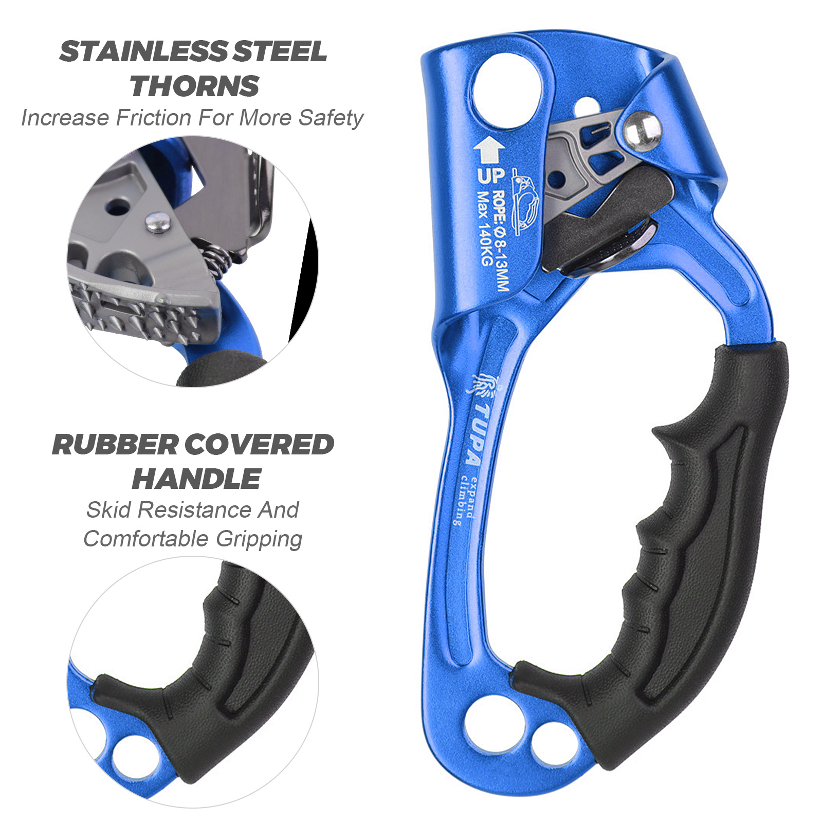 [LIXADA MALL] Outdoor Hand Ascender Climbing Ascender 8-13mm Vertical ...