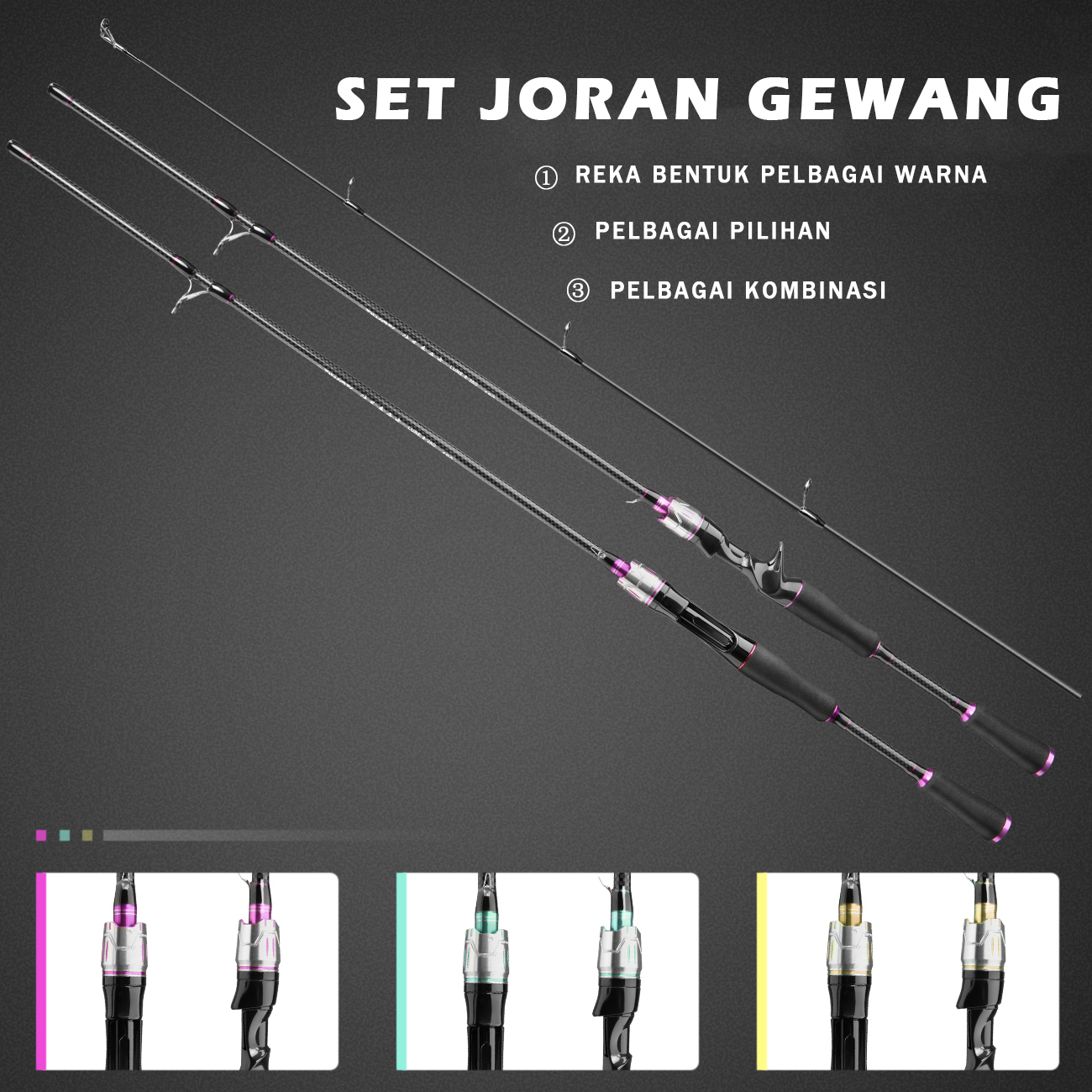 HAIYI FISHING Fishing rod 1.65m/1.8m/2.1m 2 rod parts spinning fishing ...