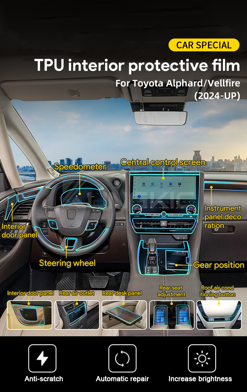 For Toyota Alphard Vellfire 2024 2025 TPU Transparent Navigation Screen ...