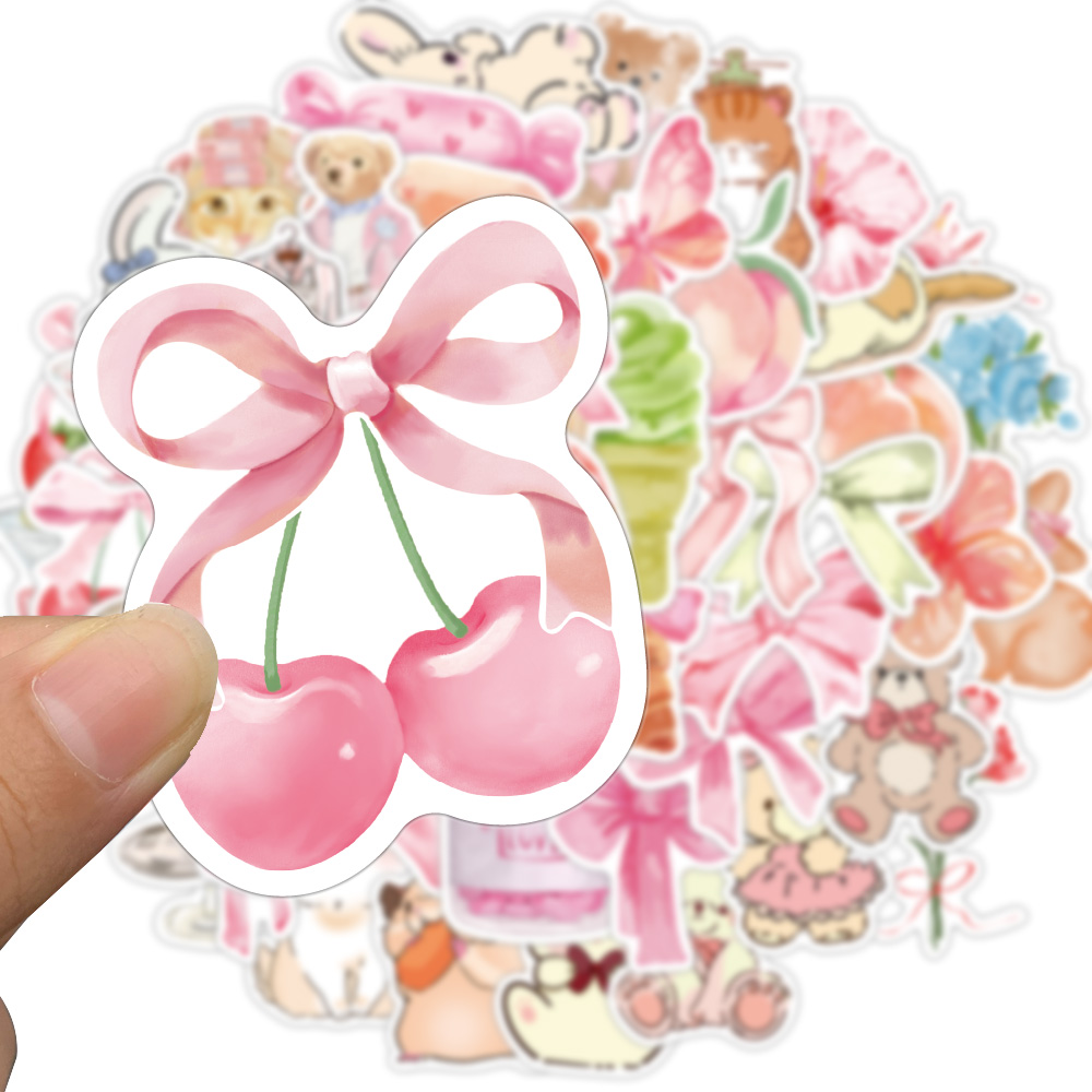 [Large Sticker]50pcs Pink Girl Stickers Cartoon Graffiti Decals for ...