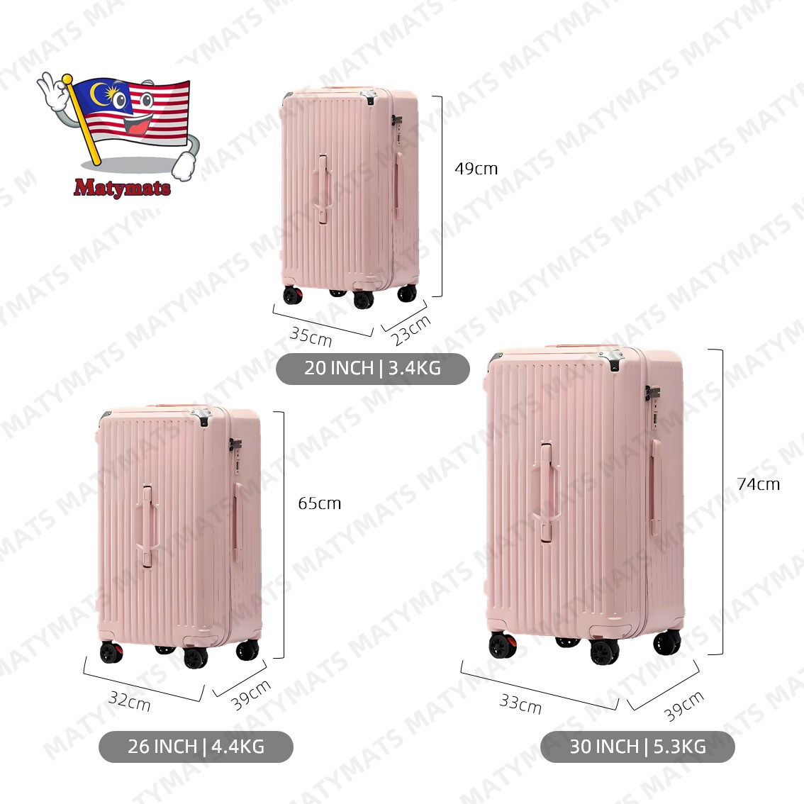 Beg Bagasi 20/26/30 Inci Luggage Perjalanan 5 roda Beg Bagasi Kapasiti ...