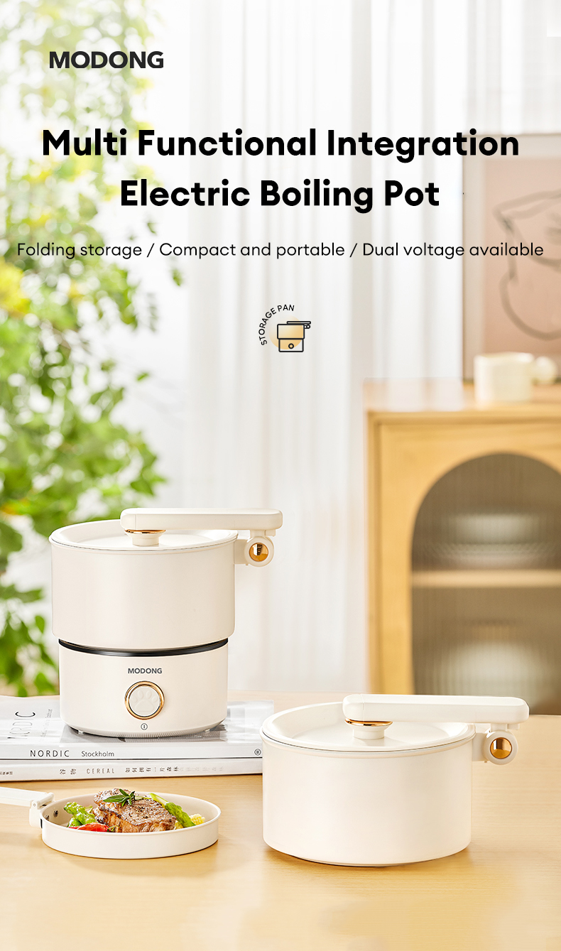 MODONG Electric Cooking Pot 2L Travel Pot Folding Pot Household ...