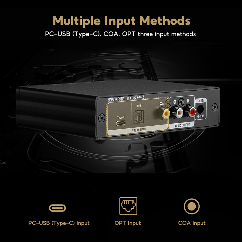 AIYIMA DAC-A10 Mini Stereo Audio Decoder Headphone Amplifier 16-600Ω ESS9018K2M USB Coaxial ...