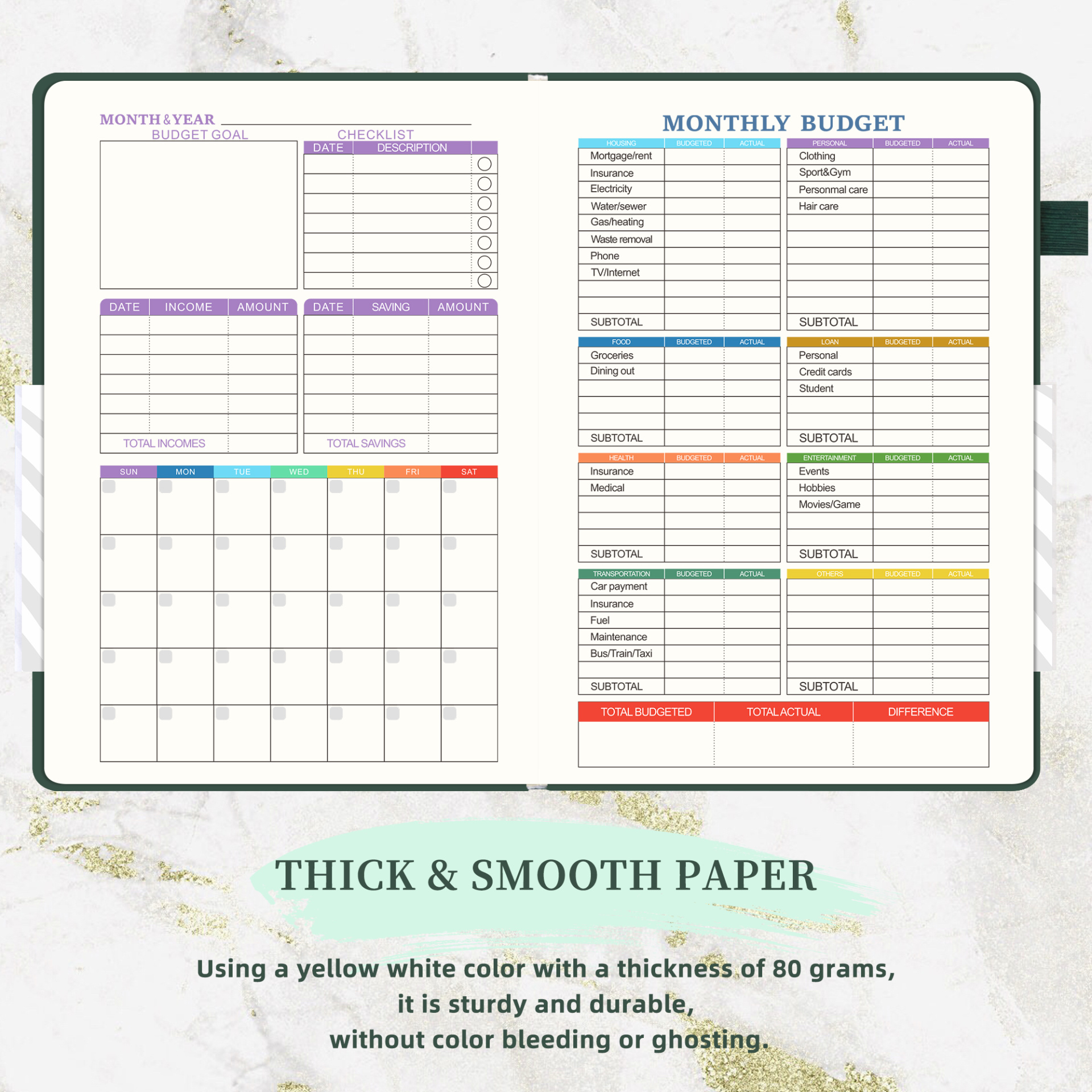 A5 Budget Planner Notebook, Financial Planning Organizer, Budget Sheet ...