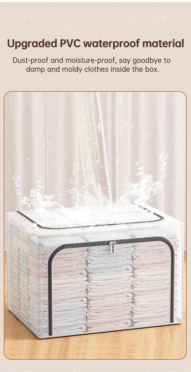 24L/66L/110L Waterproof Transparent Storage Bins Stackable Foldable ...