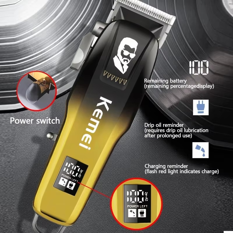 Kemei KM-709A Electric Hair Clipper Hair Cut Wireless Trimmer Men ...