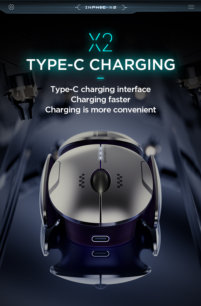 Inphic X2 SCI-FI Wireless Mouse Rechargeable 2400dpi 2.4GHz/Bluetooth Optical Silent Mouse ...