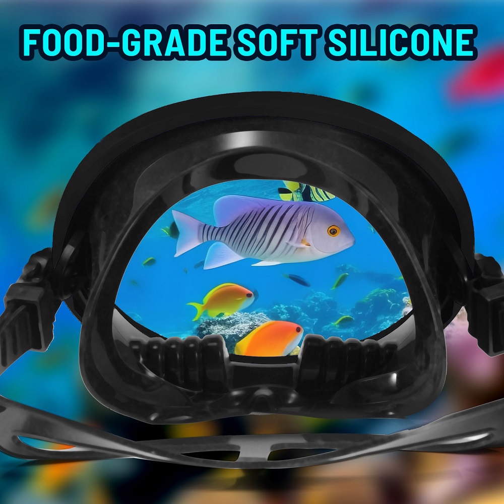 Oval Diving Mask Spearfishing Mask Classic Retro-Style Panoramic Wide ...