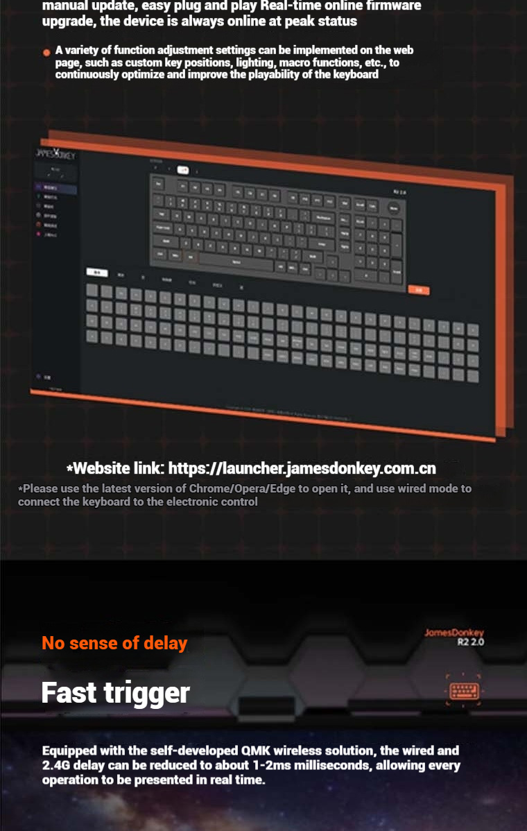 James Donkey R2 2.0 Mechanical Keyboard Three mode Wireless keyboard ...