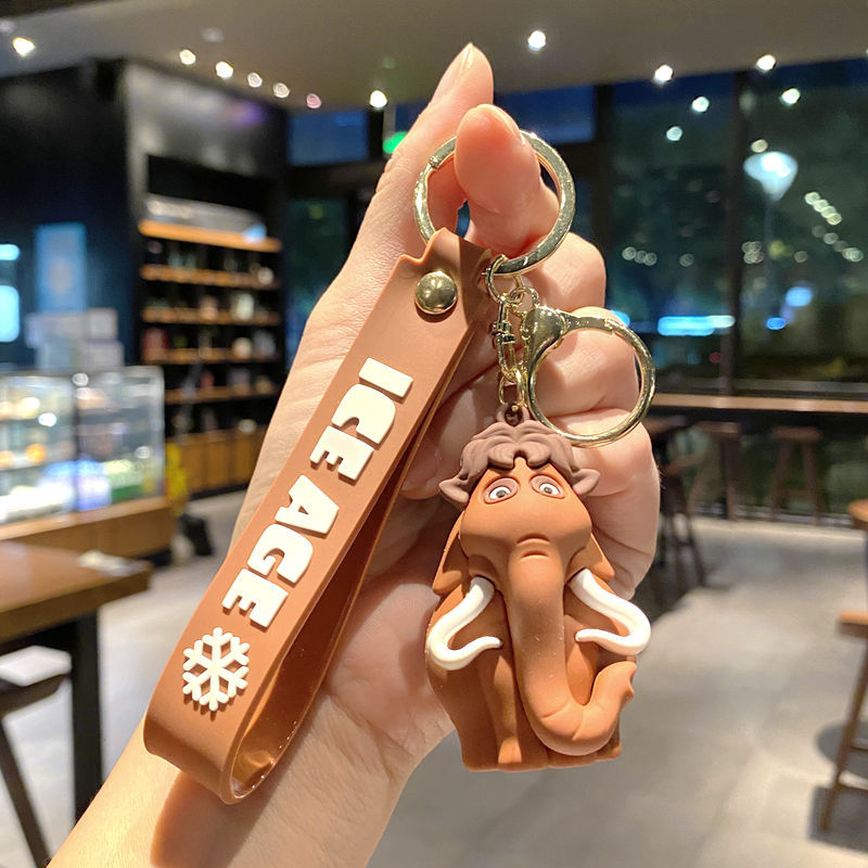 Cartoon Ice Age Keychain Cute Elephant Squirrel Doll Keychain Gift Key ...