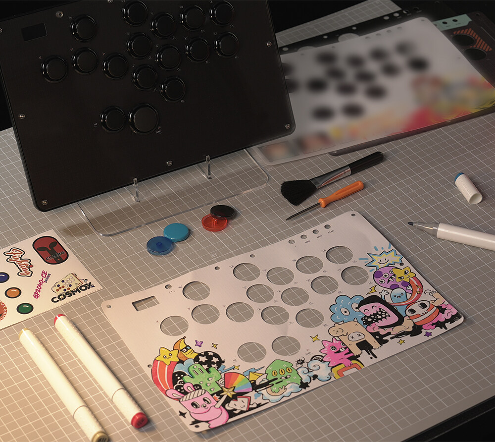 Haute42 FightStick Joystick Arcade Hitbox Button Rim Leverless ...