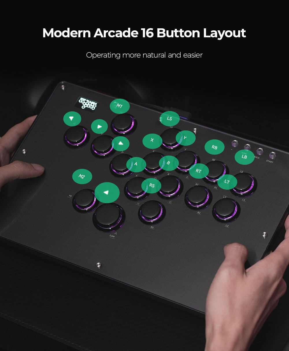 Haute42 FightStick Joystick Arcade Hitbox Button Rim Leverless ...