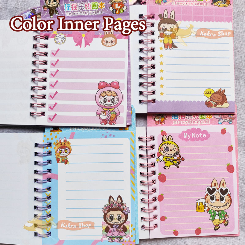 Labubu Notebook With Sticker Pop Mart Monster Quicksand Handbook Color ...