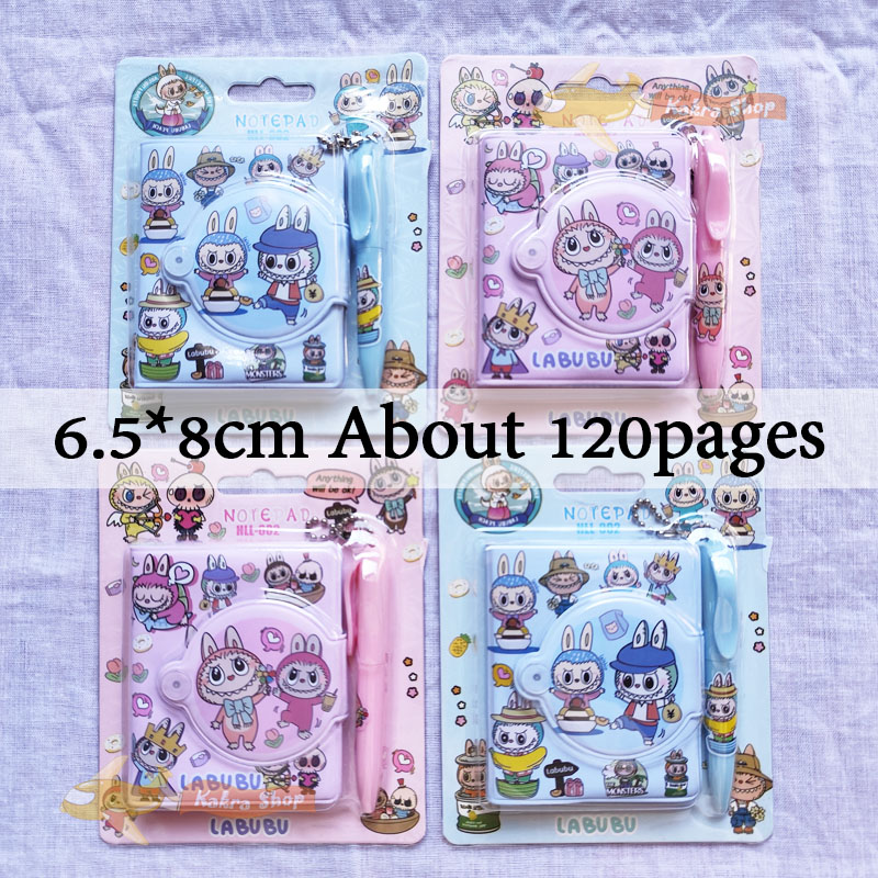Labubu Handbook With Free Pen Cartoon Pop Mart Monster Notepad Children ...
