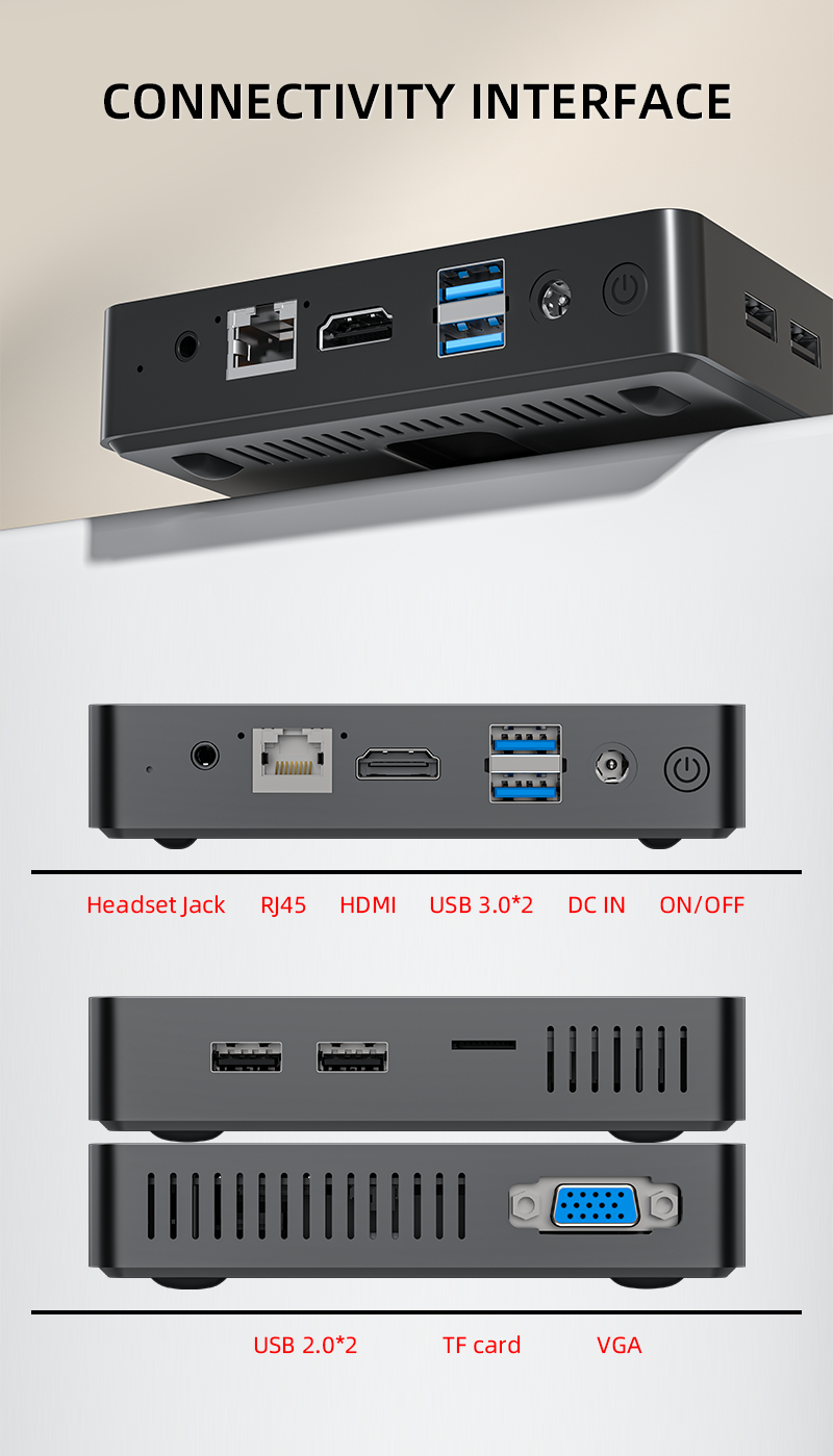 Mini PC/Host 8G+M.2 SSD Support WIFI HDMI/VGR Interface Intel® Gemini ...