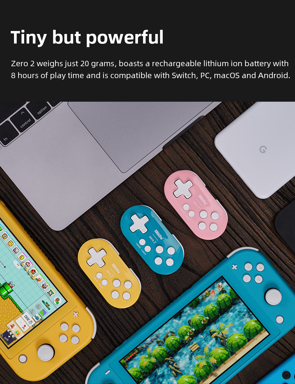 8BitDo Zero 2 Bluetooth Gamepad Mini Controller Compatible for Nintendo ...