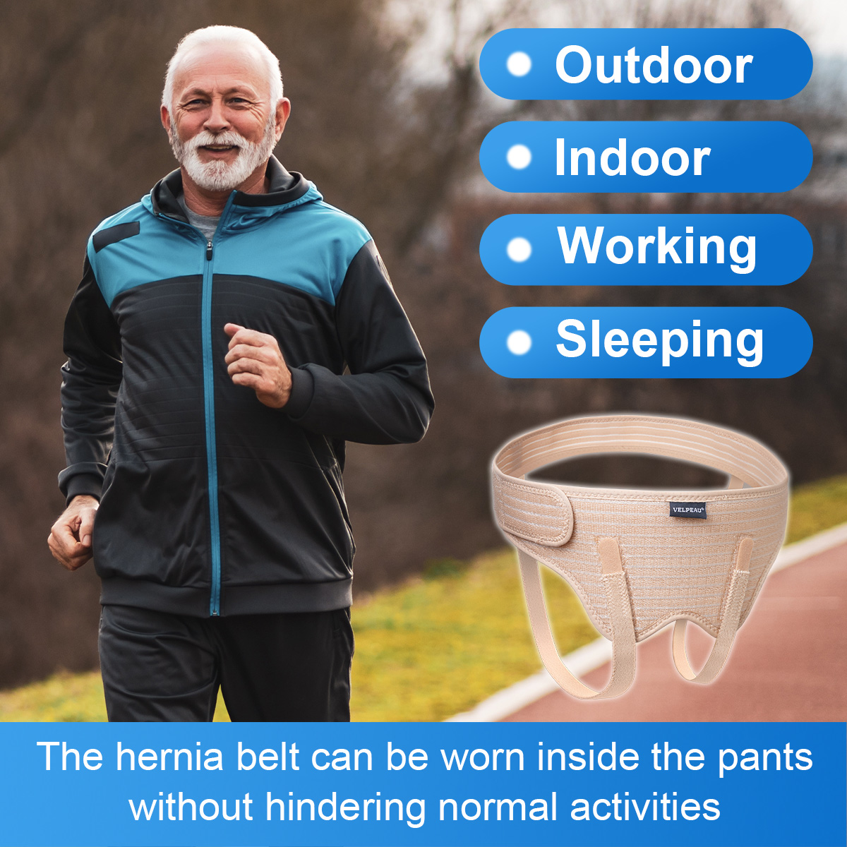 VELPEAU Hernia Belt Truss for Inguinal or Sports Hernia Support Pain ...