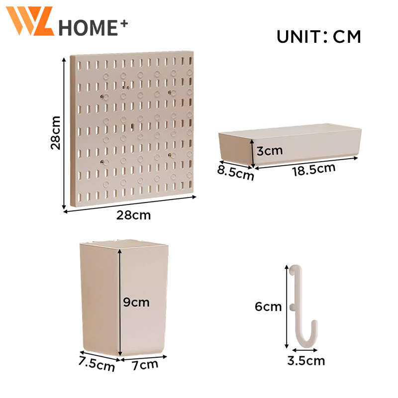 Pegboard Organizer Black Wall Shelf Accessories Hanger Board Display ...