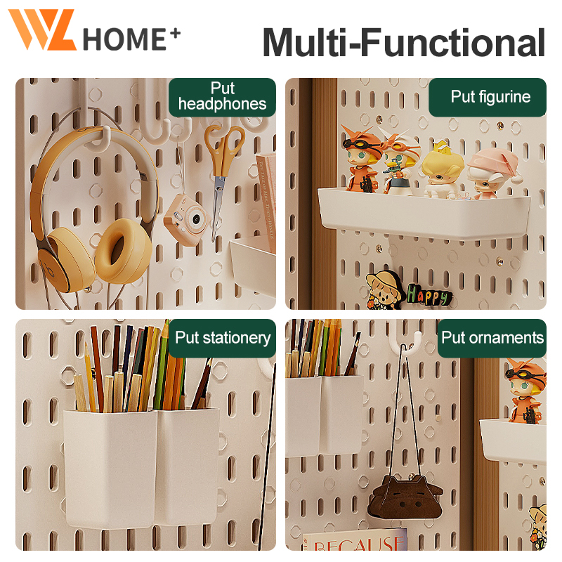 Pegboard Organizer Black Wall Shelf Accessories Hanger Board Display ...