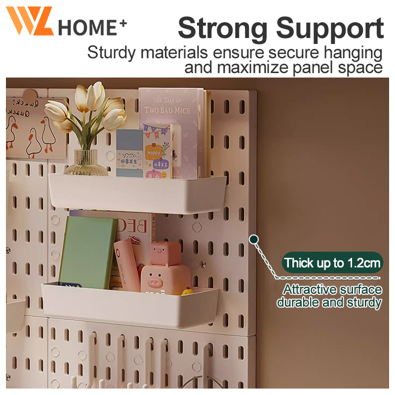 Pegboard Organizer Black Wall Shelf Accessories Hanger Board Display ...