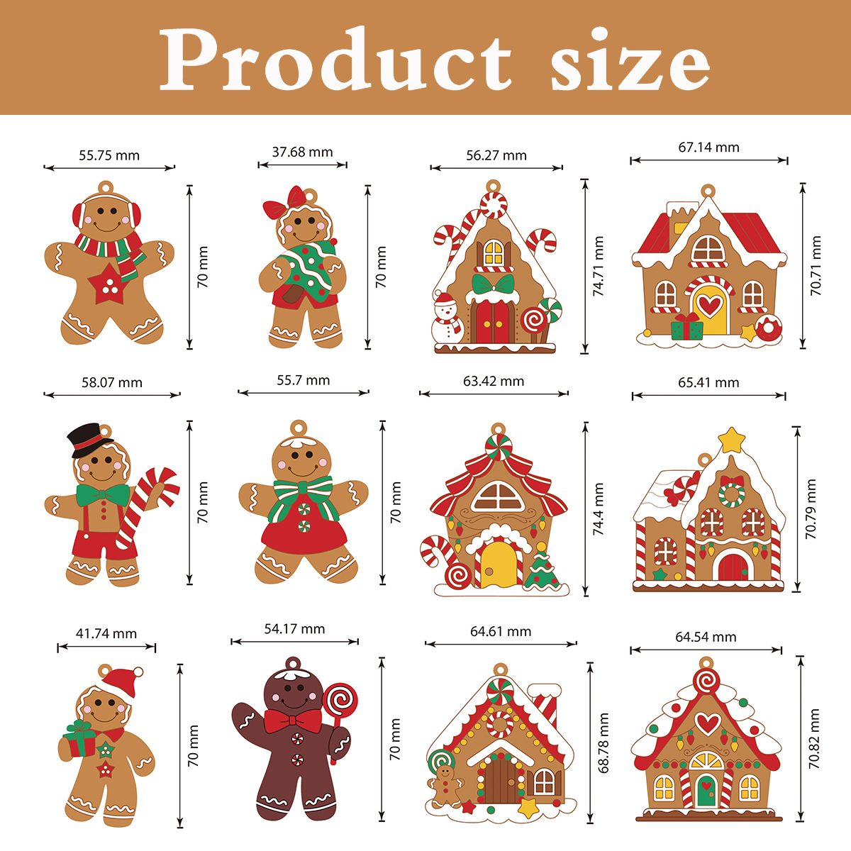 1pcs pvc Gingerbread Man Gingerbread House Christmas Decoration Pendant ...