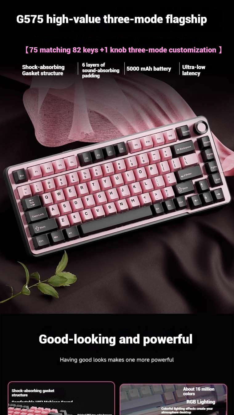 EWEADN GS75 Customized Mechanical Keyboard Wireless Bluetooth Three ...