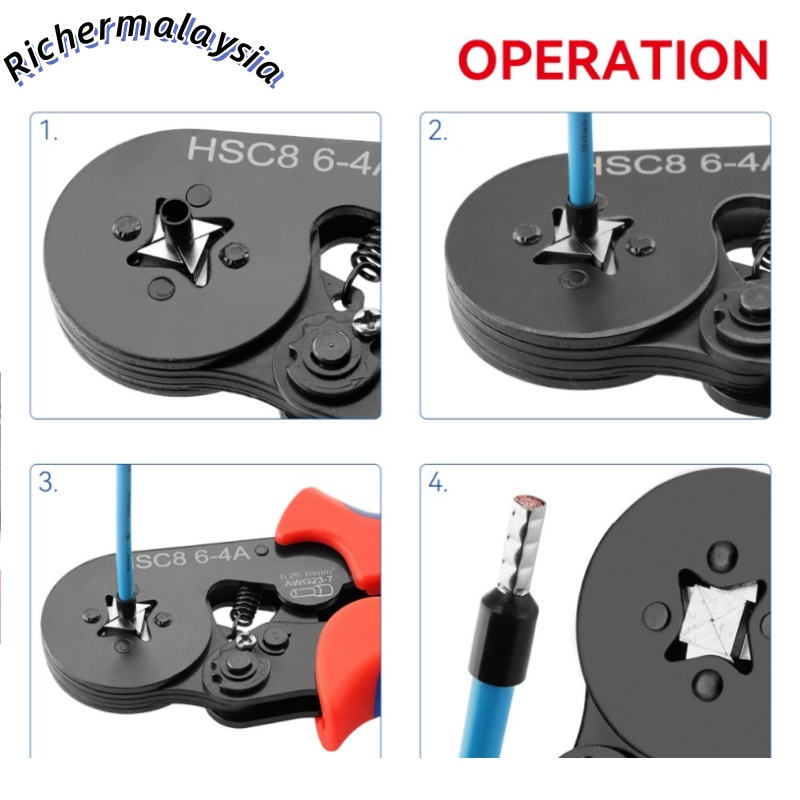 Tubular Terminal Crimping Pliers HSC8 16-4S/16-6S 16mm² HSC8 6-4 10mm² 6-6 6mm² Crimper Tools ...