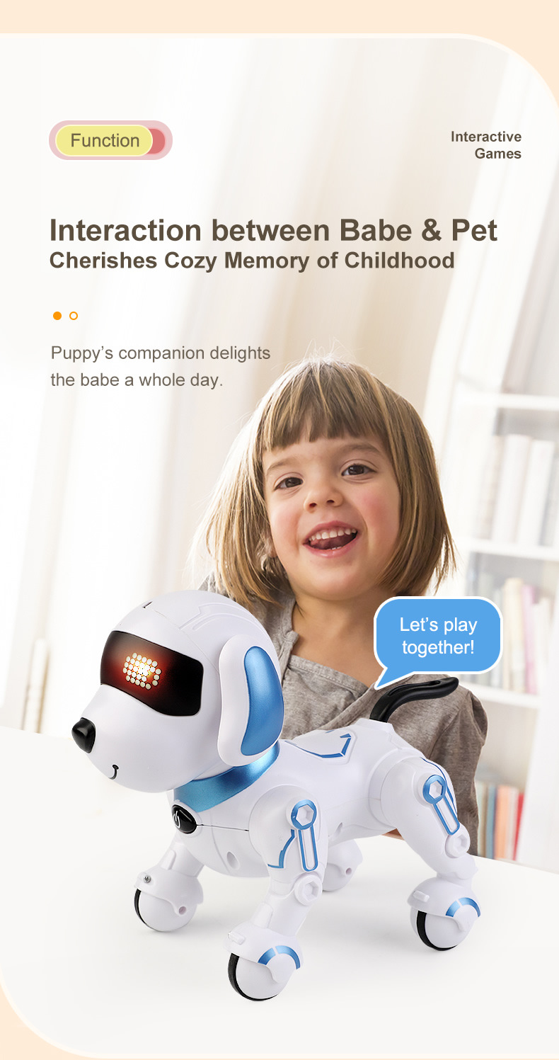 AI RC Intelligent Pet Dog Remote Control Stunt Music Dance Toy ...