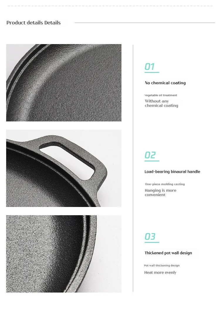 【Malaysia Spot Sale】Outdoor household thick cast iron saucepan, camping ...