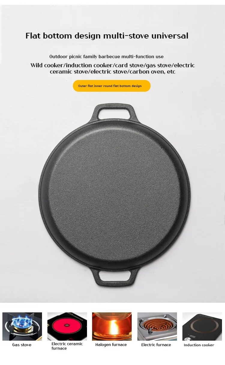 【Malaysia Spot Sale】Outdoor household thick cast iron saucepan, camping ...