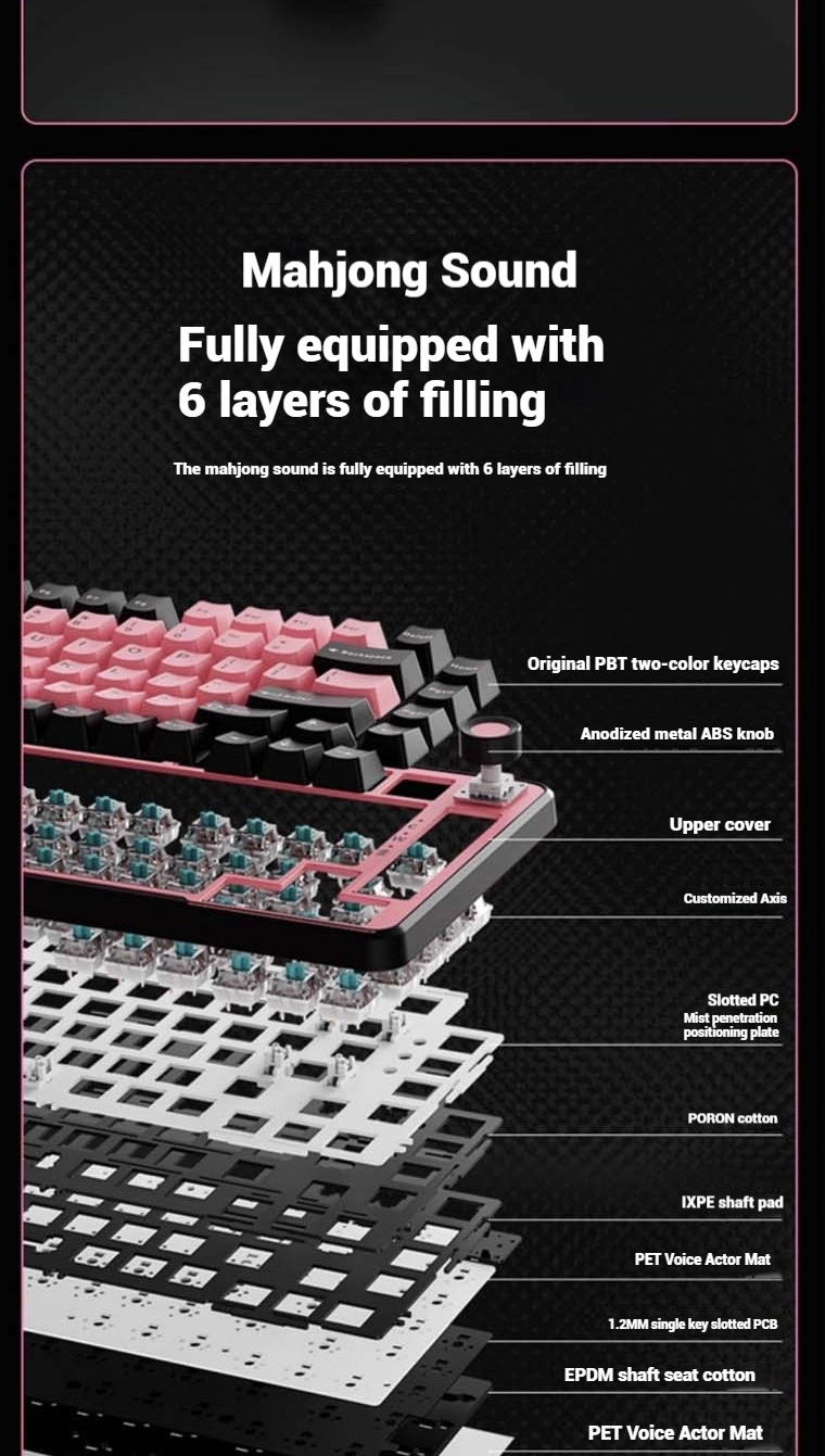 EWEADN GS75 Customized Mechanical Keyboard Wireless Bluetooth Three ...