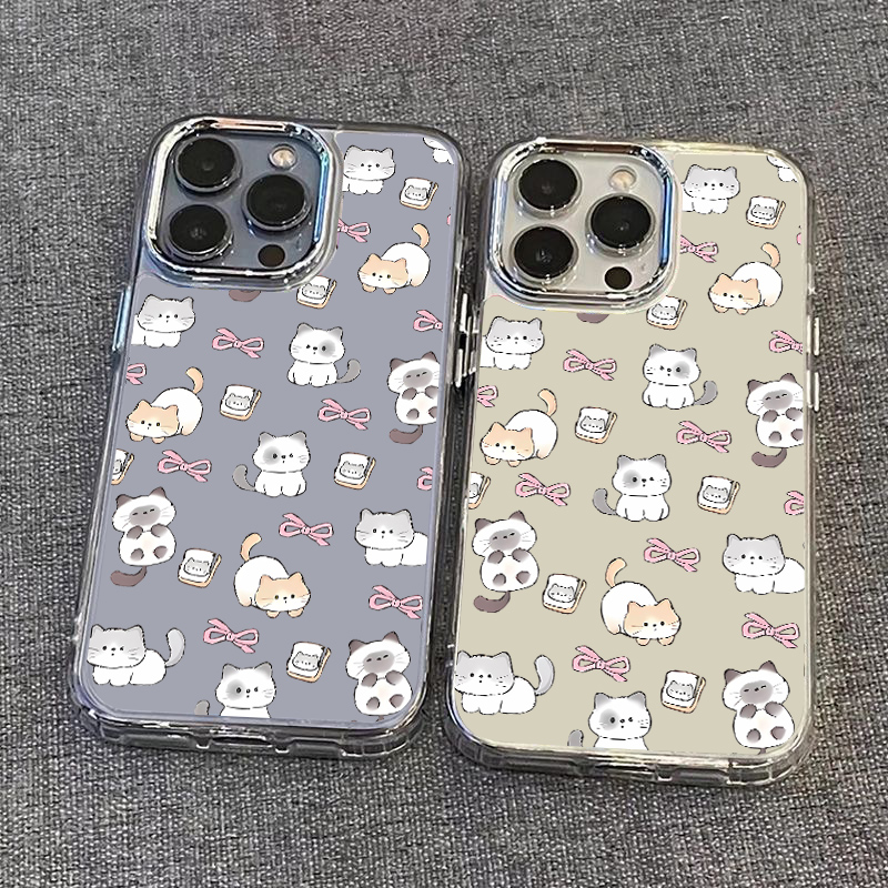 Cute Aesthetic Luxury Case Compatible for IPhone Transparent Casing 16 15 14 13 12 11 Pro Max XS ...