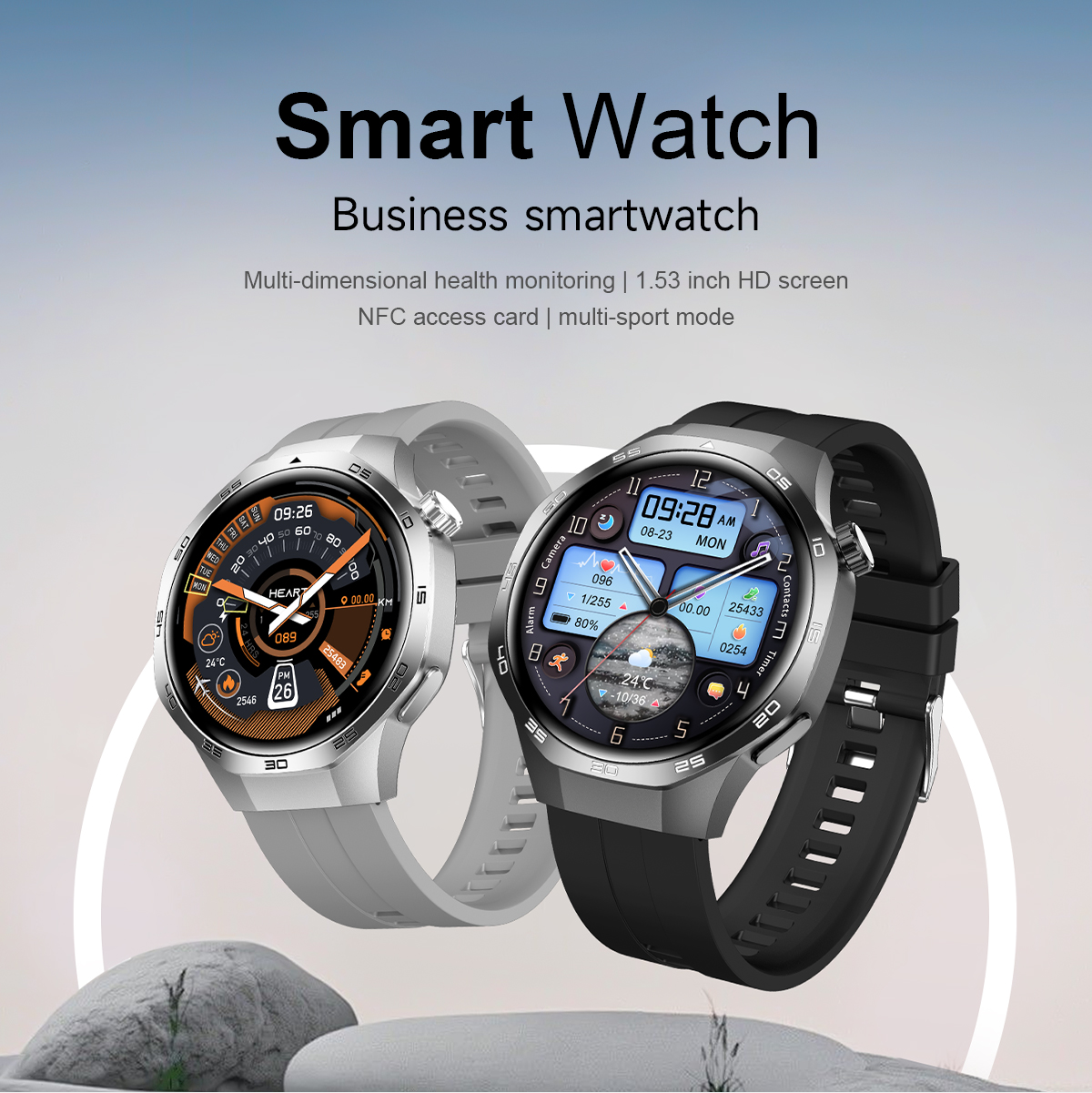 2024 New GT5 MAX Smart Watch Bluetooth call 1.53 inch HD Screen Compass ...