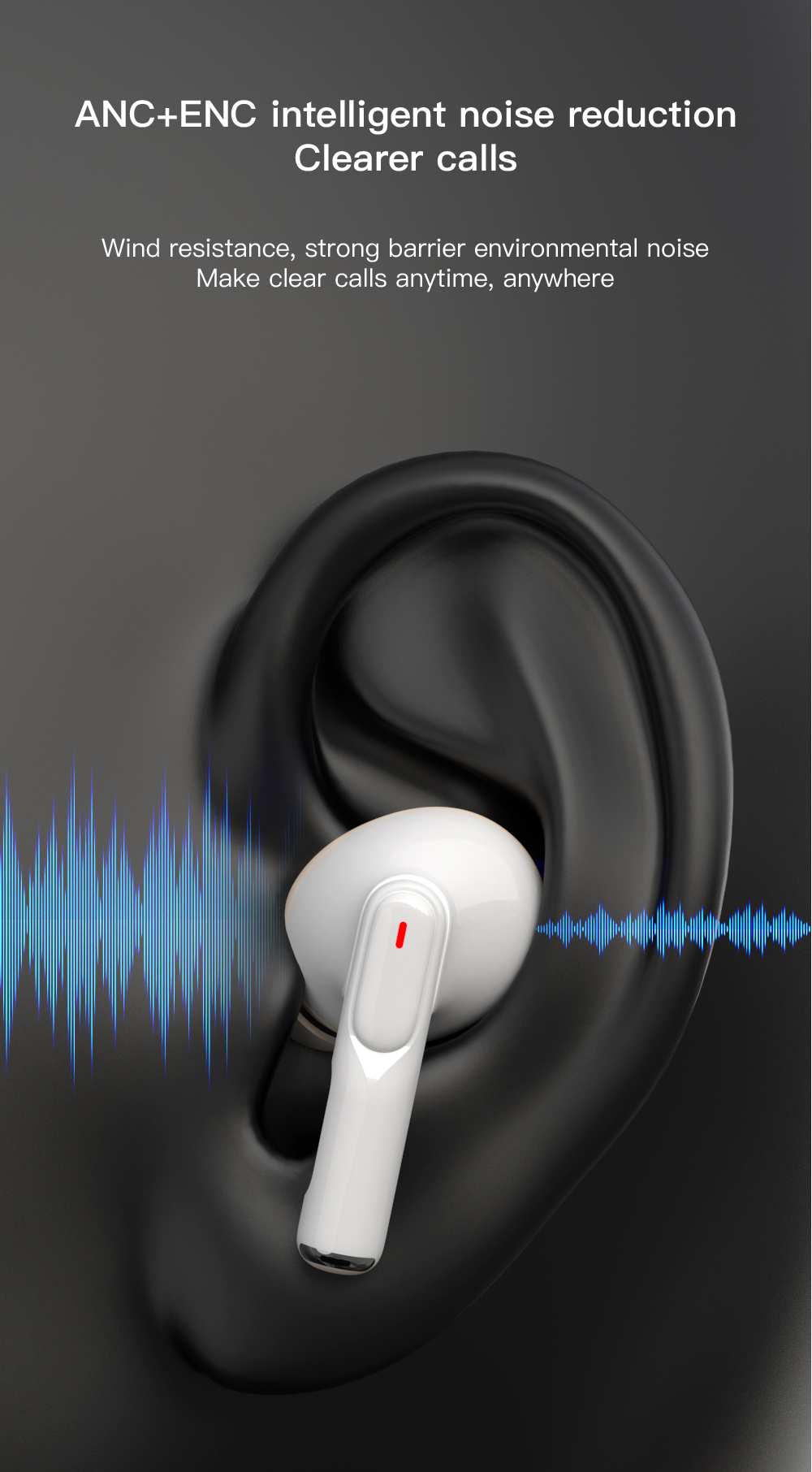 TZUZL Original A9PLUS Pro Touch Screen ANC True Wireless Earphones TWS ...