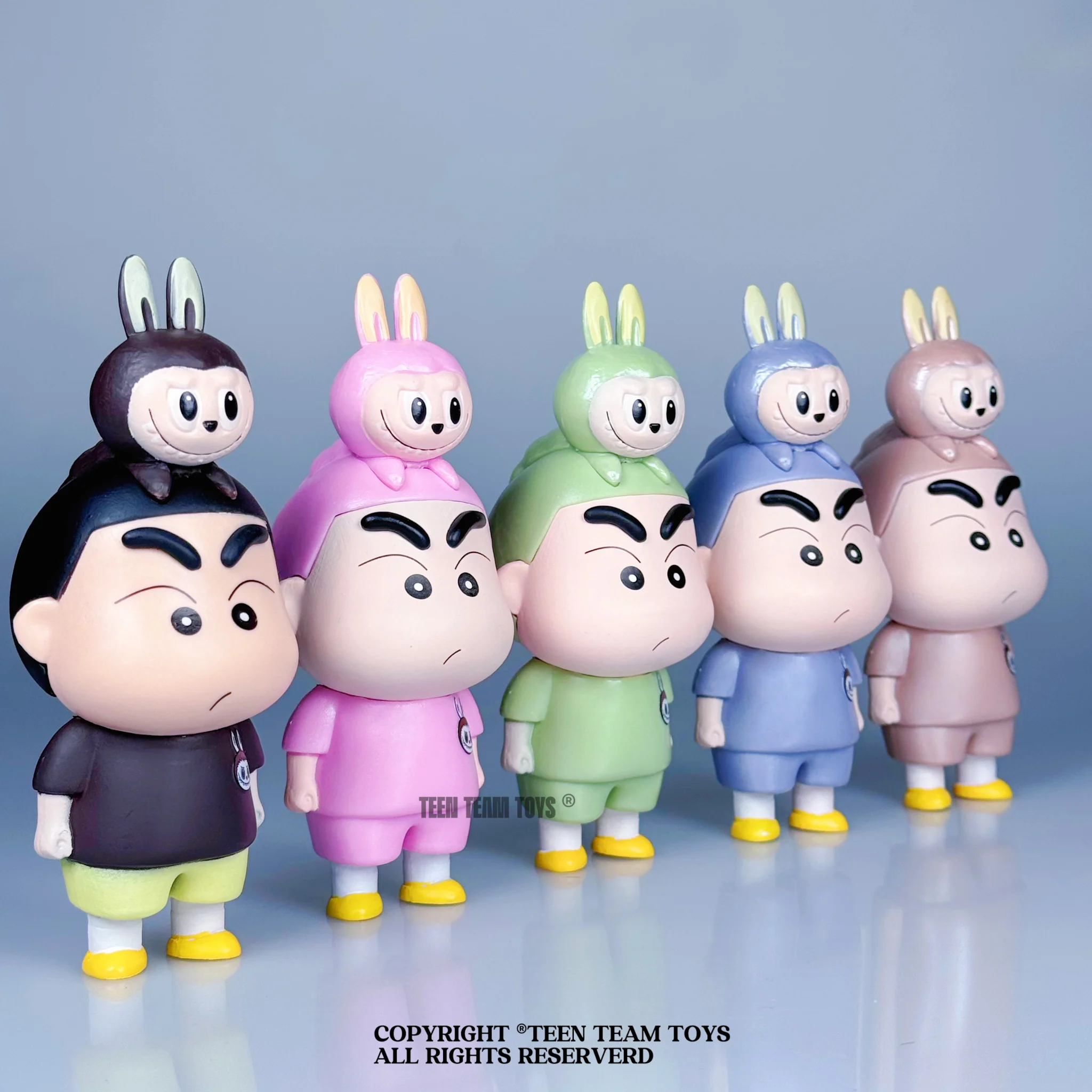 14CM Labubu Crayon Shin-Chan Figure Q Version PVC Action Figures Model ...
