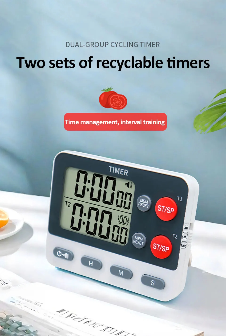 Digital Kitchen Timer With Memory Function Dual Channel Recyclable ...