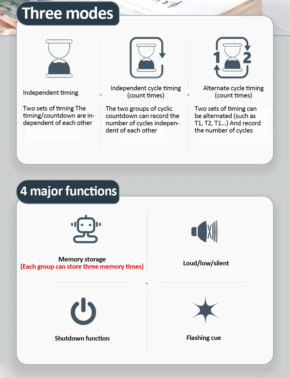 Digital Kitchen Timer With Memory Function Dual Channel Recyclable ...