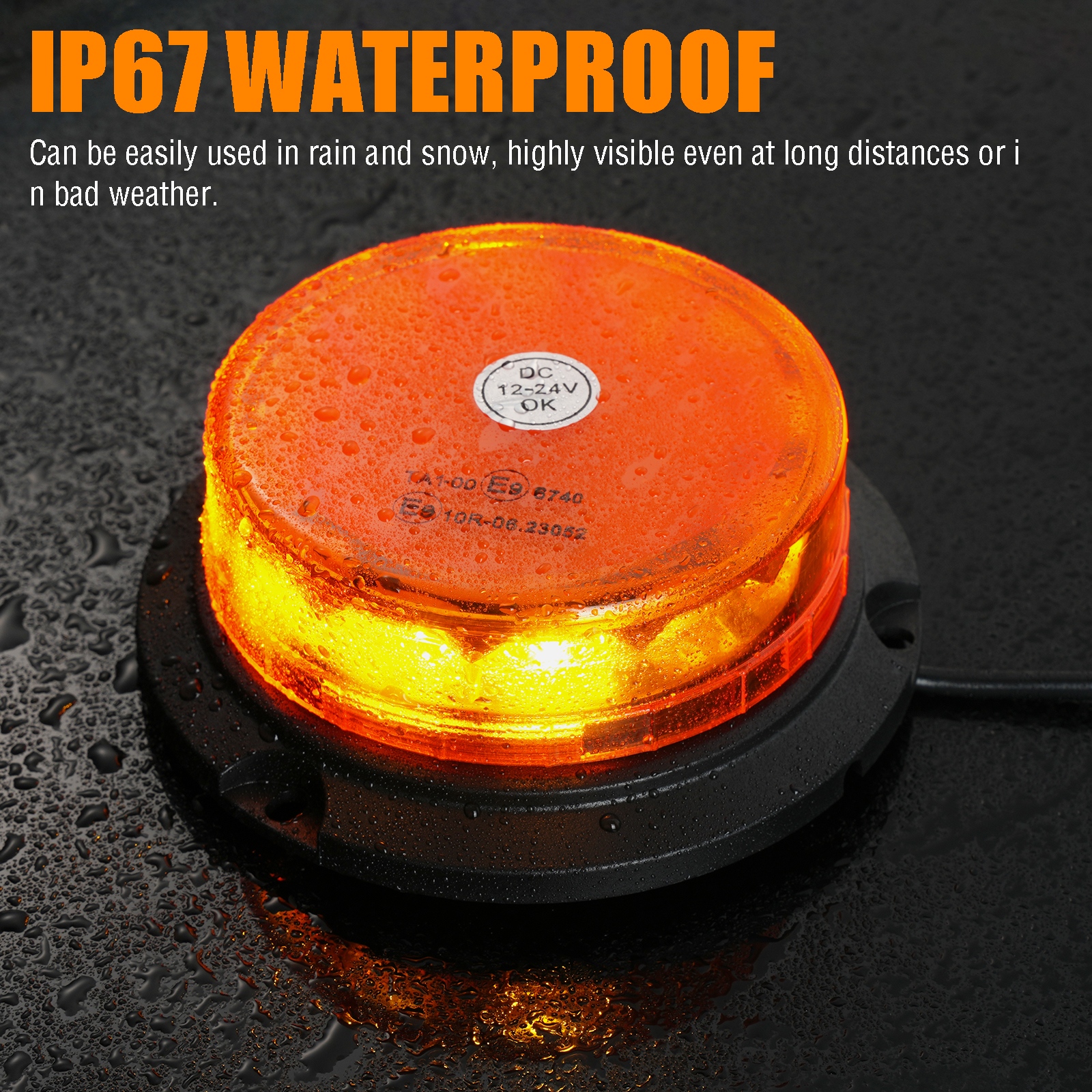 Magnetic Base LED Waterproof Emergency Strobe Light Car Roof Upper ...
