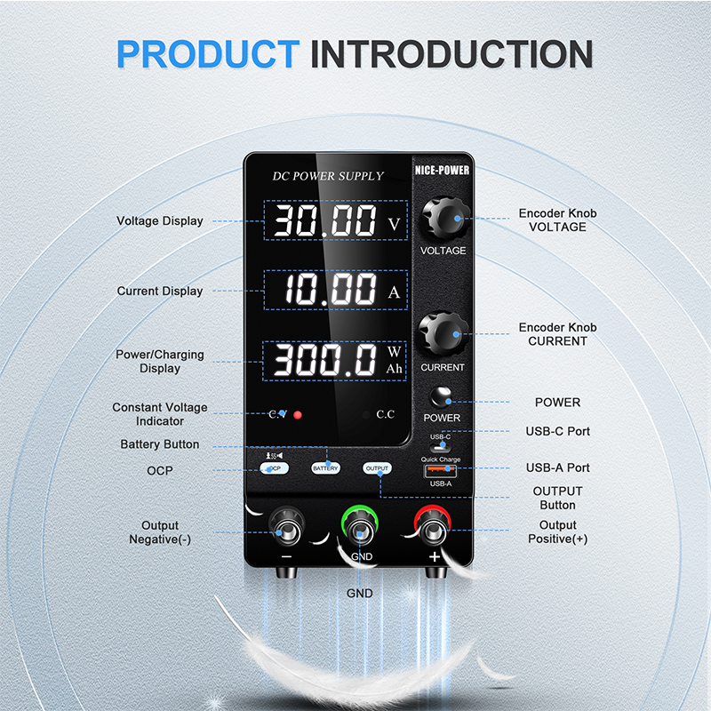 【Battery Charging】DC Power Supply Adjustable 60V 5A DC Power Supply 30V ...