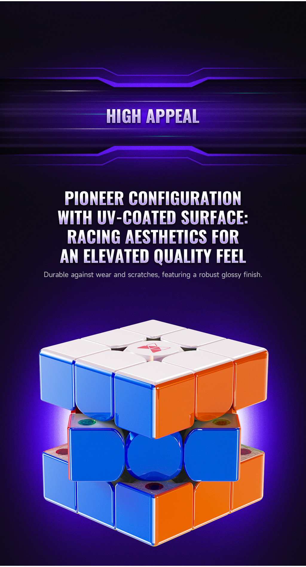 Qiyi XT3 V1 3x3 Cube Pioneer UV Magnetic Magic Speed Cube Stickerless XT3 3x3x3 Fidget Toys Cubo ...