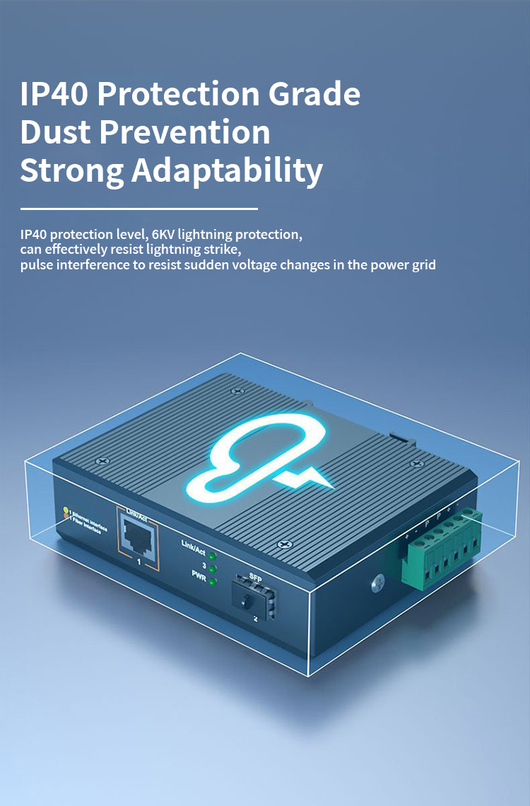 Industrial grade network media converter industrial switch 1SFP+1RJ45 ...