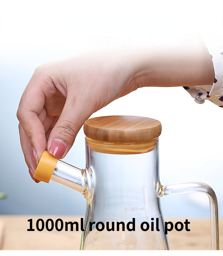 Kitchen household glass oil pot, high borosilicate glass with scale ...